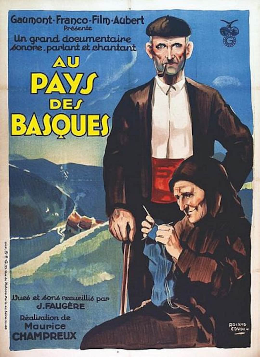 Vintage French Documentary Basque Country Movie Poster A3 Print - Etsy