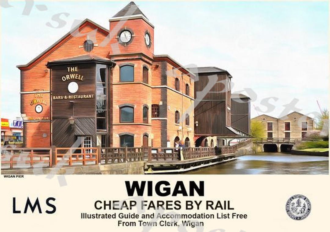 Vintage Style Railway Poster Wigan A3/A2 Print - Etsy