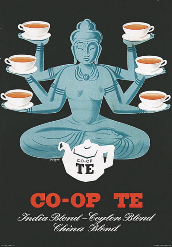 Vintage Co op Tea Advertisement Poster A3 Print | Etsy