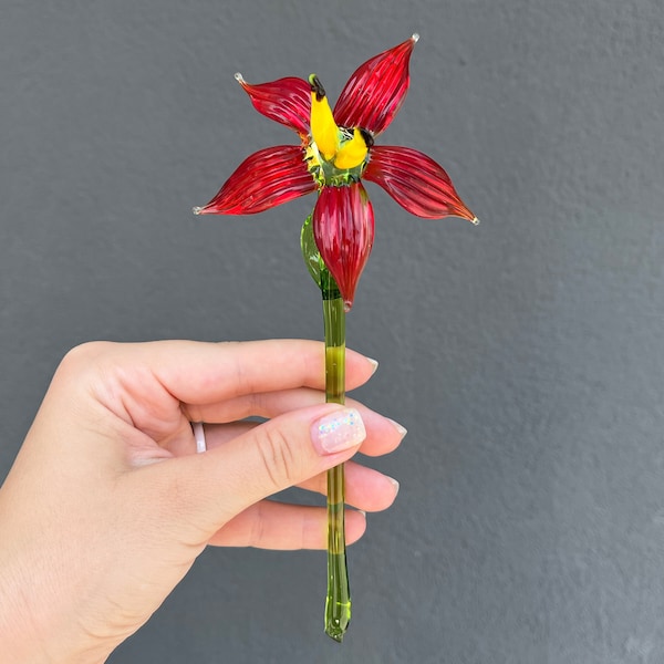 Glass Flowers Long Stem - Etsy