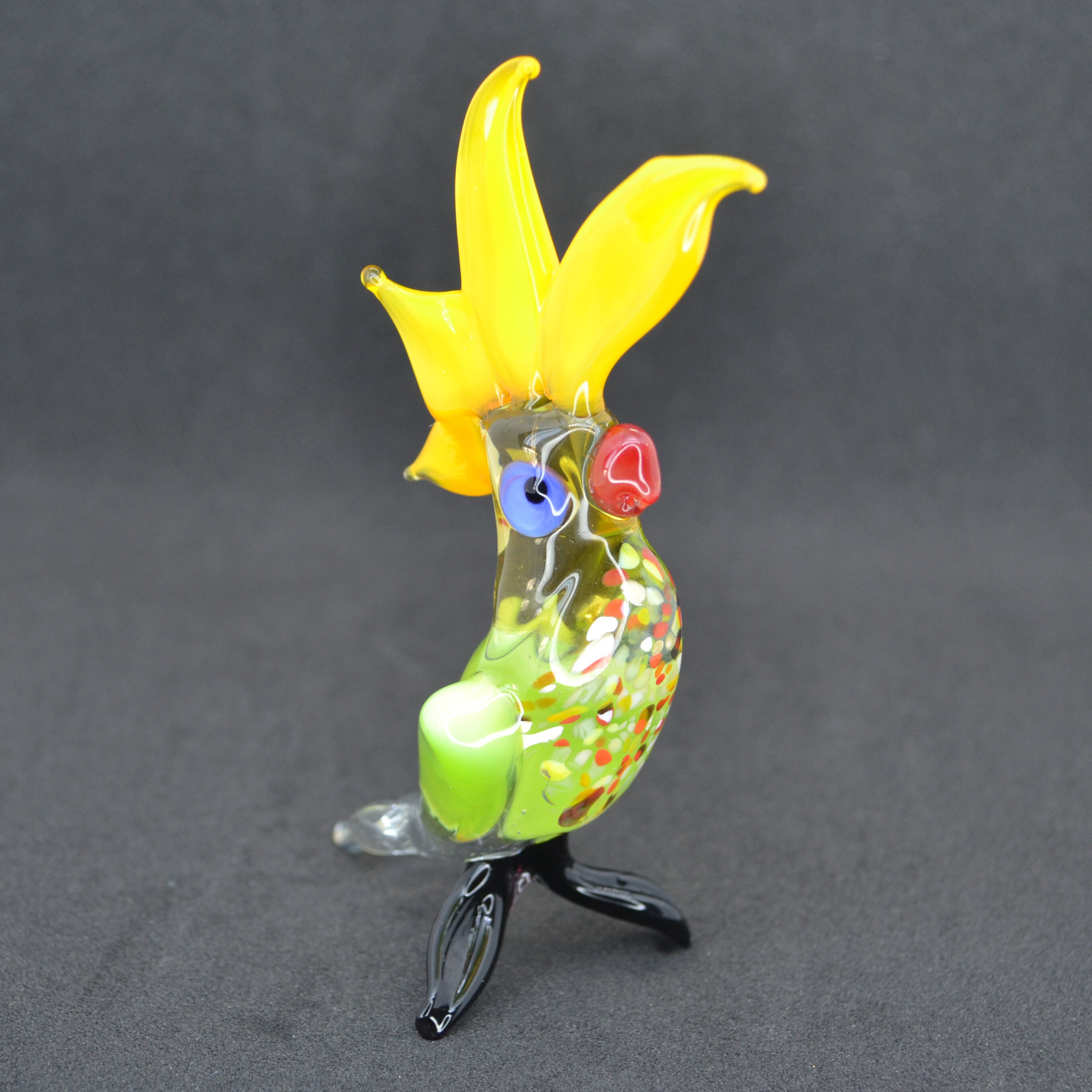 Glass Parrot Figurine Home Decor - Yellow Glass Parrot Sculpture ...