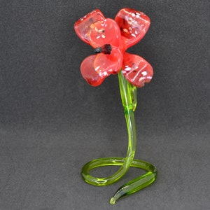 Red Glass Orchid Flower Sculpture - Orchid Flower Statue Gift Ideas ...