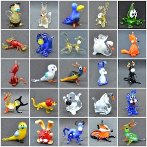 Glass Animal Set of 25 Collectible Miniature - Set of 25 Glass Little ...
