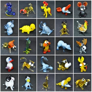 Glass Animal Set of 25 Collectible Miniature - Set of 25 Glass Little ...