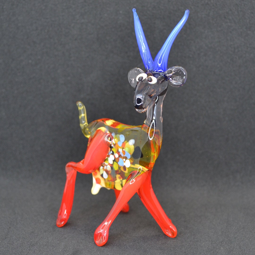 Murano Glass Goat Figurine Decorative Goat Scupture Blown Glass Goat ...