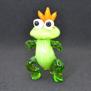 Glass Frog Figurine - Blown Glass Frog Sculpture - Frog Gift Ideas ...