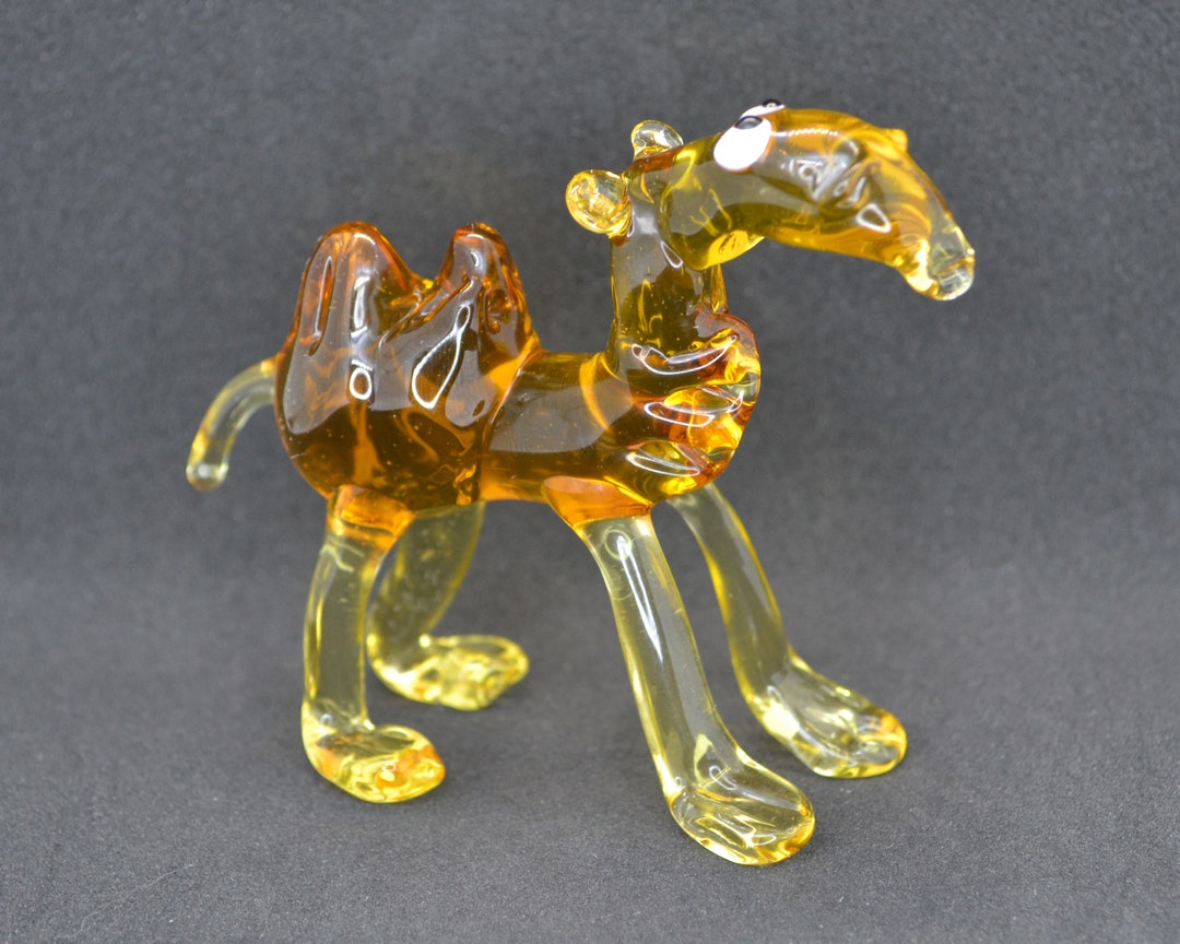 Glass Camel Figurine - Collectible Glass Camel Sculpture - Glass Camel ...