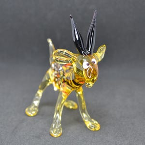 Glass Goat Desk Decor - Goat Glass Ornaments - Yellow Glass Goat ...