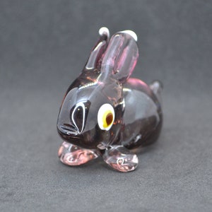 Purple Glass Rabbit Figurine - Easter Glass Rabbit Collectible Gifts ...