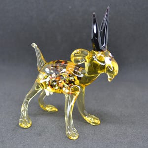 Glass Goat Desk Decor - Goat Glass Ornaments - Yellow Glass Goat ...