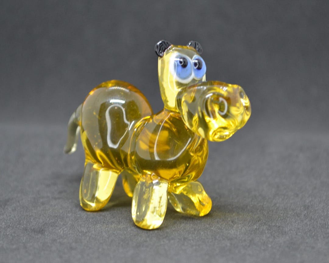 Blown Glass Hippo Figurine: Art Glass Collectible Ornament - Etsy