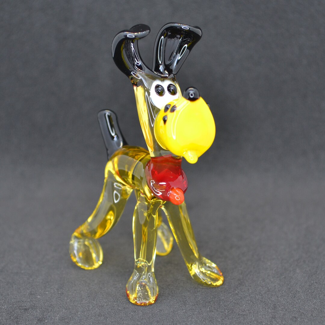 Blown Glass Dog Figurine - Glass Dog Ornament - Dog Decor for Shelf ...