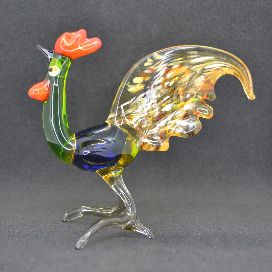 Murano Glass Chicken Figurine Art Glass Chicken Sculpture Collectible ...