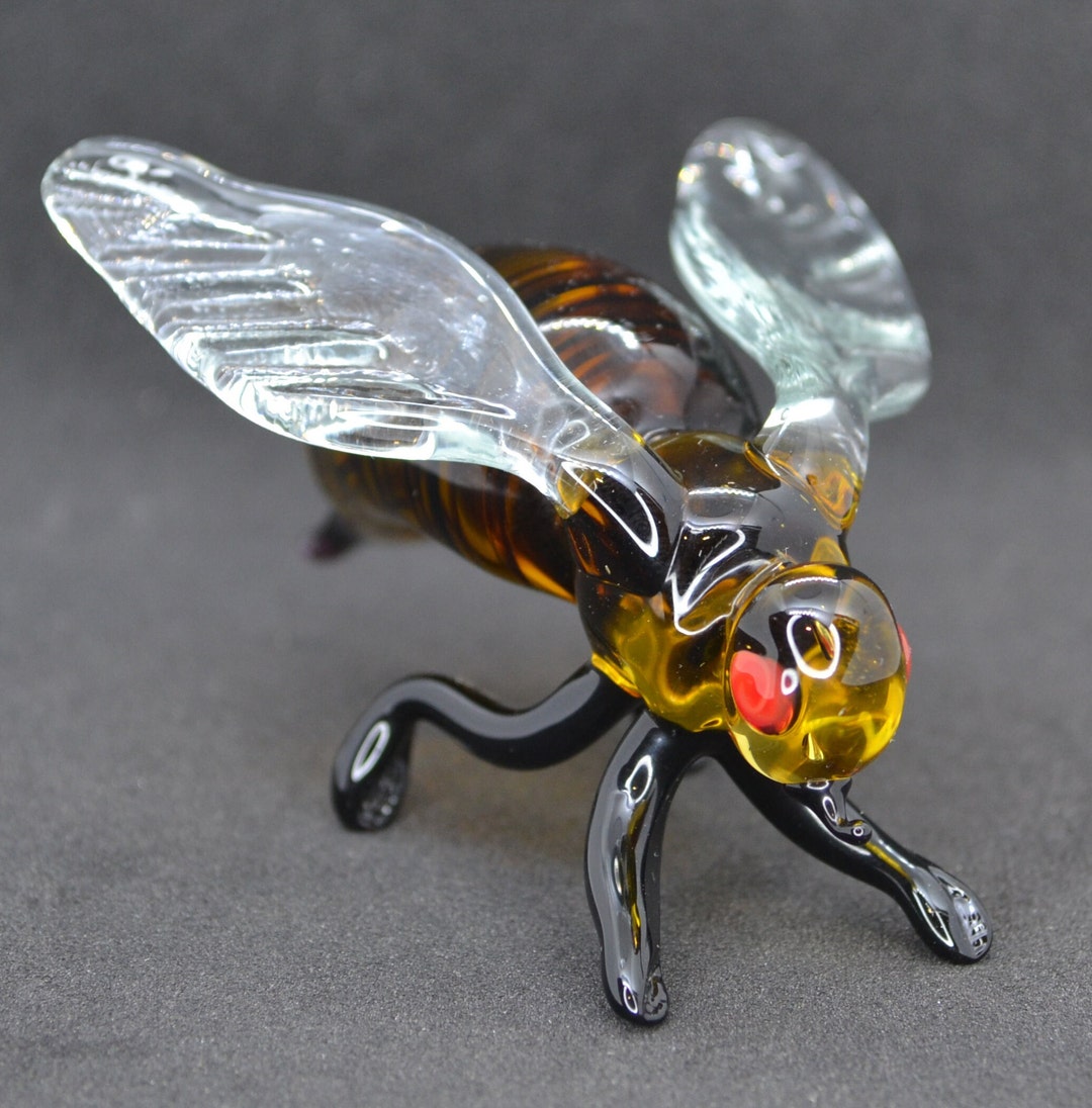 Handmade Glass Fly Figurine - Glass Fly Sculpture for Insect Lovers and ...