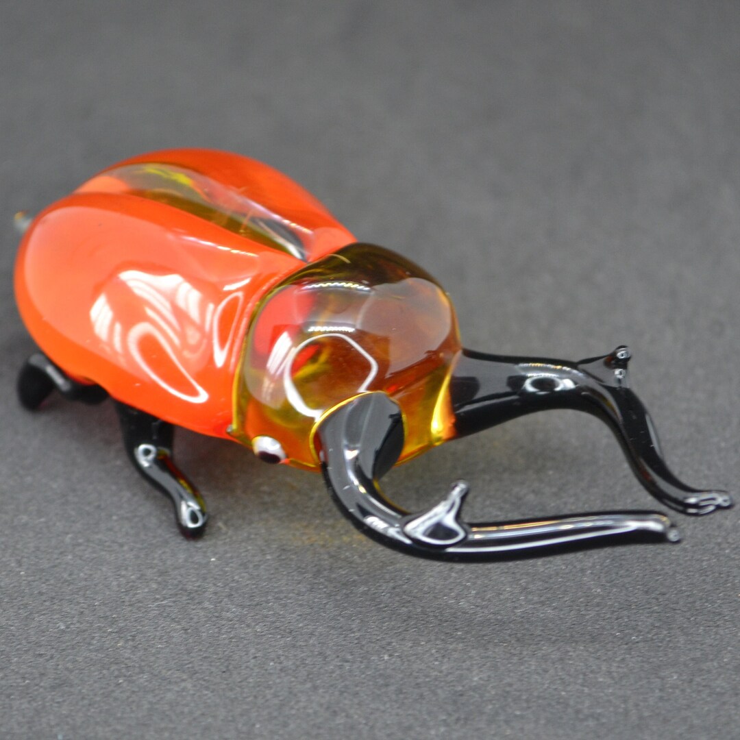 Blown Glass Bug Figurine: Red Glass Collectible Ornament - Etsy