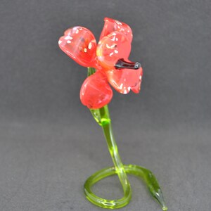 Red Glass Orchid Flower Sculpture - Orchid Flower Statue Gift Ideas ...