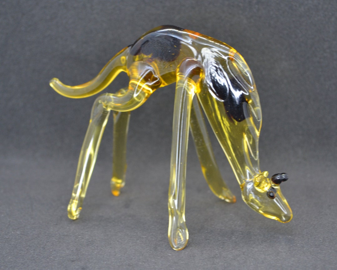 Glass Giraffe Figurine - Glass Blown Giraffe Sculpture - Glass Giraffe ...