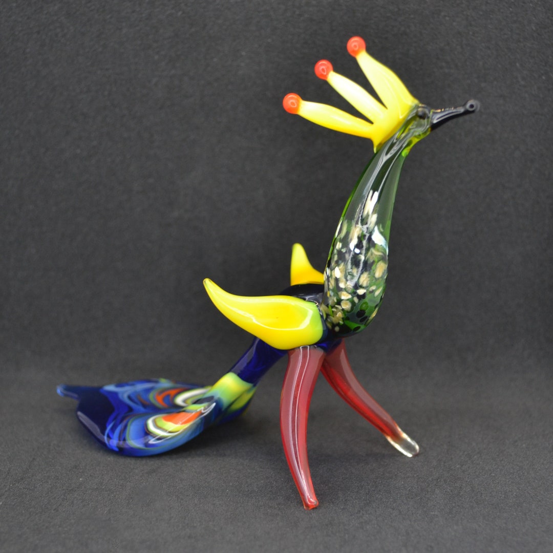 Murano Glass Peacock - Handmade Peacock Sculpture - Collectible Glass ...