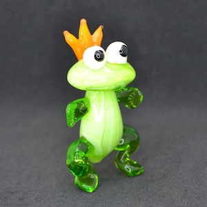 Glass Frog Figurine - Blown Glass Frog Sculpture - Frog Gift Ideas ...