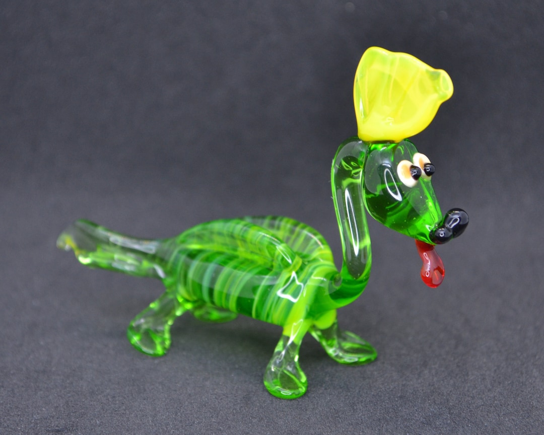 Decorative Blown Glass Dragon Sculpture Green Glass Dragon Figurine Art ...
