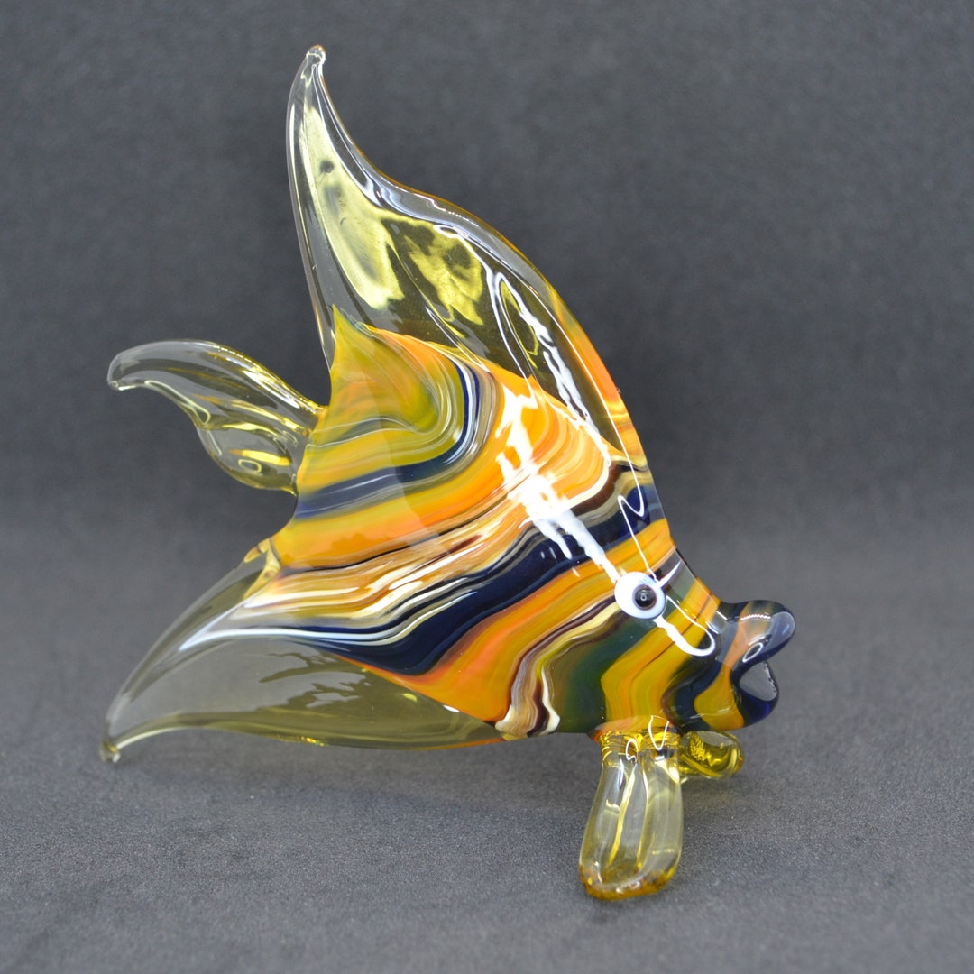 Blue Glass Fish Figurine Blown Glass Fish Sculpture Decorative Glass ...