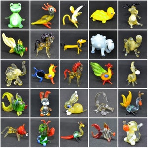 Glass Animal Set of 25 Collectible Miniature - Set of 25 Glass Little ...