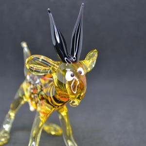 Glass Goat Desk Decor - Goat Glass Ornaments - Yellow Glass Goat ...
