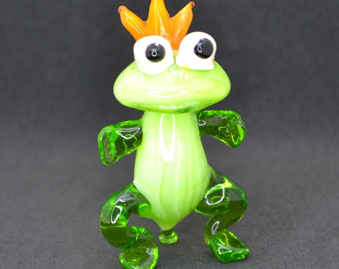 Glass Frog Figurine - Blown Glass Frog Sculpture - Frog Gift Ideas ...