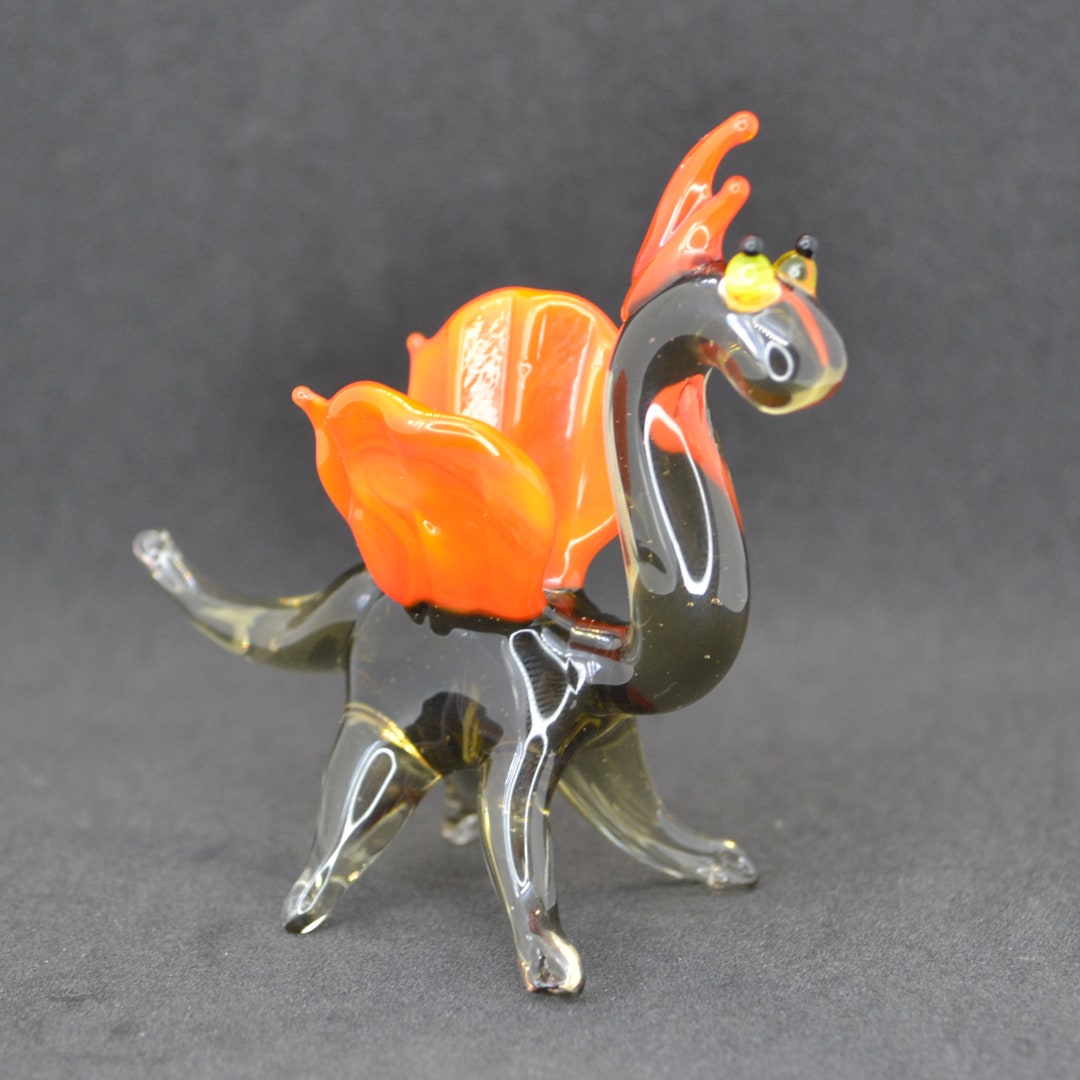 Murano Glass Dragon Ornament - Art Glass Dragon Figurine - Decorative ...
