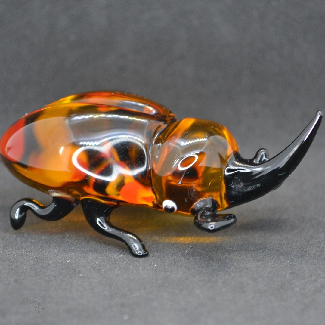 Collectible Glass Bug Ornament - Art Bug Home Decor Miniature - Bug ...