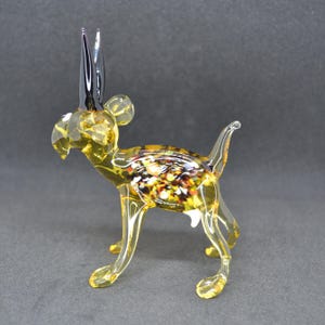 Glass Goat Desk Decor - Goat Glass Ornaments - Yellow Glass Goat ...
