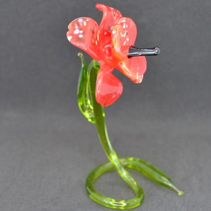 Red Glass Orchid Flower Sculpture - Orchid Flower Statue Gift Ideas ...