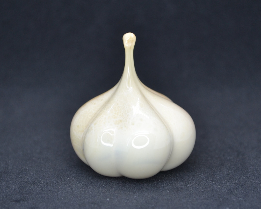 Glass Garlic Figurine - Blown Glass Garlic Sculpture - Handmade Garlic ...