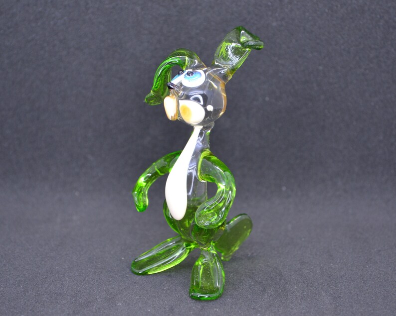Decorative Glass Bunny Sculpture Green Glass Rabbit Figurine - Etsy