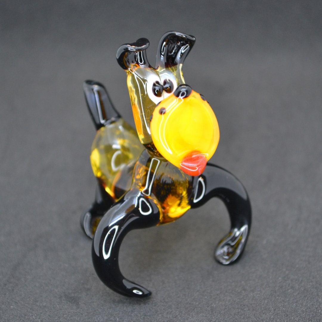 Glass Dog Collectible Sculpture - Glass Bulldog Figurine - Decorative ...