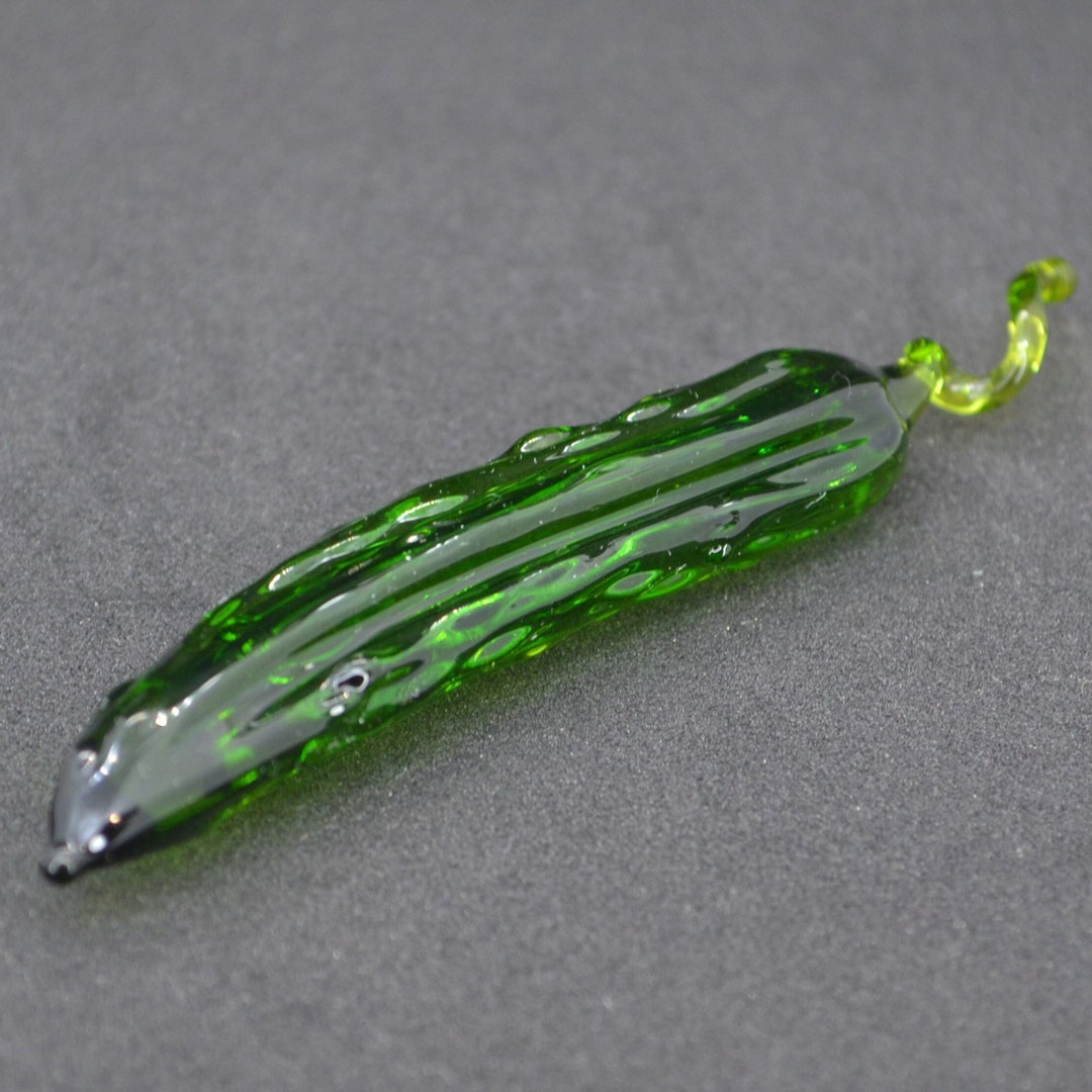 Glass Cucumber Sculpture Blown Glass Cucumber Figurine Handcrafted ...