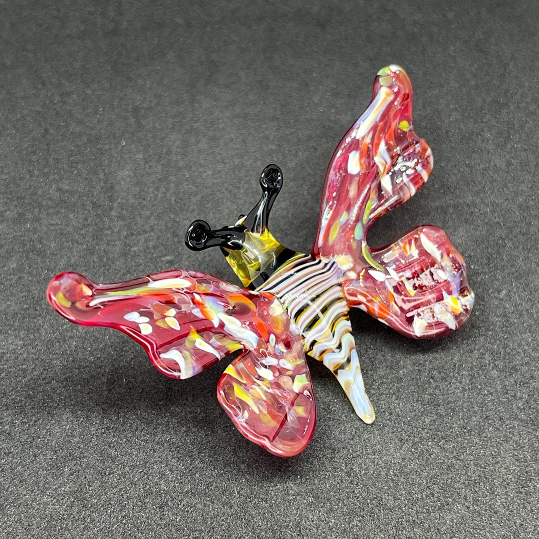 Handcrafted Glass Butterfly Figurine: Blown Glass Sculpture - Etsy