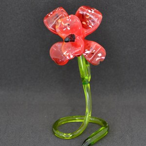 Red Glass Orchid Flower Sculpture - Orchid Flower Statue Gift Ideas ...