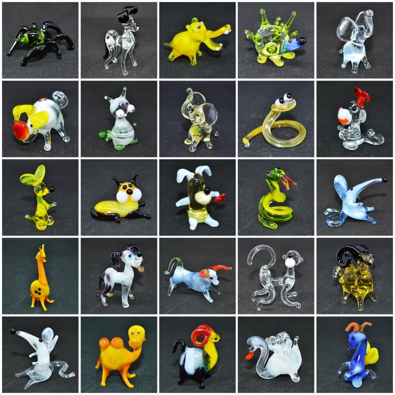 Blown Glass Animals - Etsy