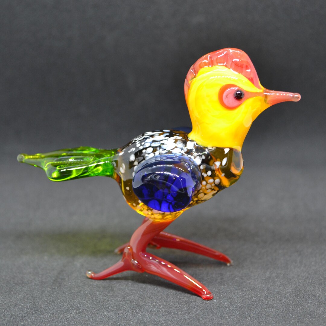Blown Glass Chicken Sculpture – Handmade Glass Chicken Figurine ...