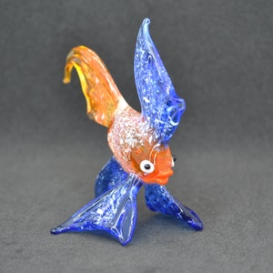 Blown Glass Fish Sculpture Decorative Glass Fish Blue - Etsy