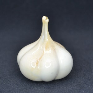 Glass Garlic Figurine - Blown Glass Garlic Sculpture - Handmade Garlic ...