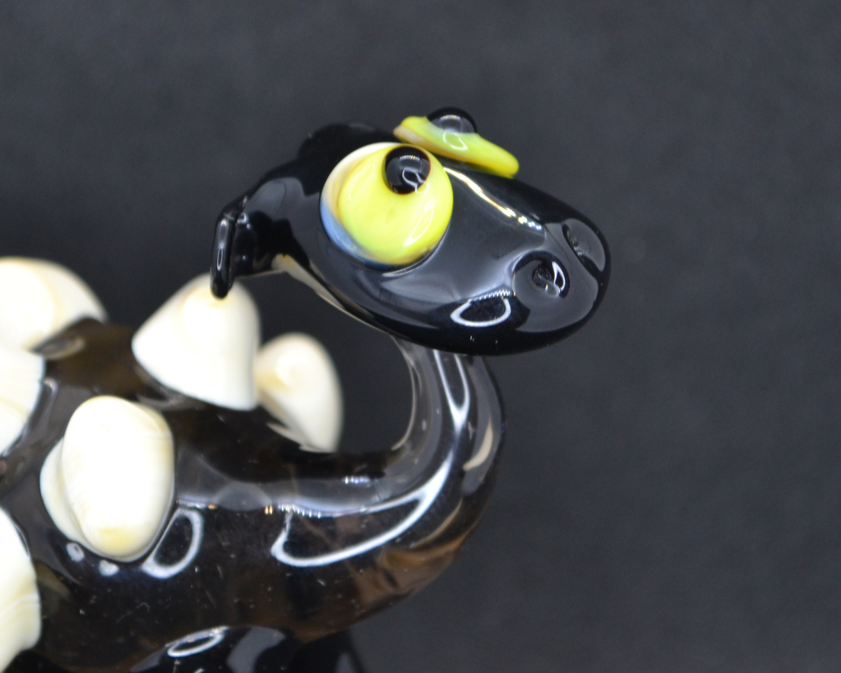 Blown Glass Sheep Figurine: Black Glass Farm Sculpture - Etsy