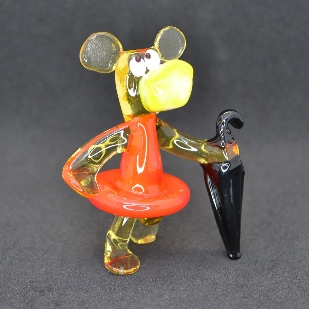 Glass Monkey Sculpture - Orange Glass Monkey Figurine - Decorative ...
