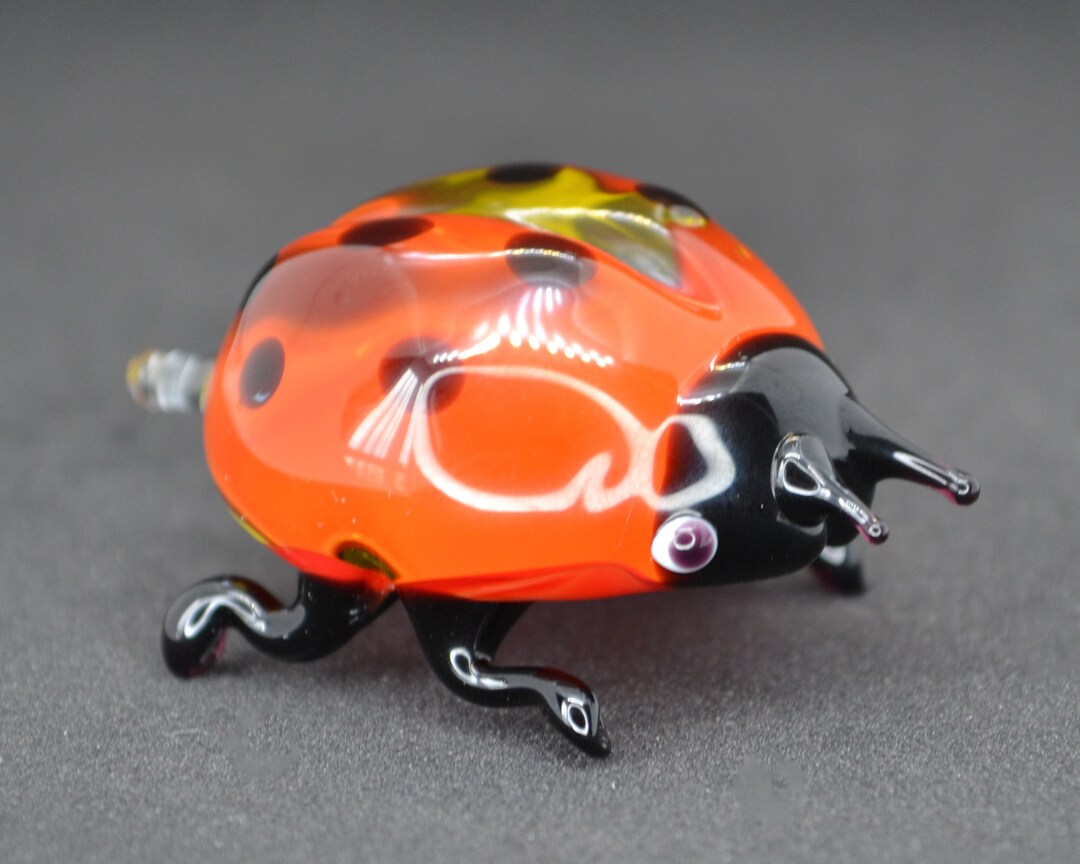 Red Glass Ladybug Paperweight - Glass Ladybug Home Decor Ornament ...