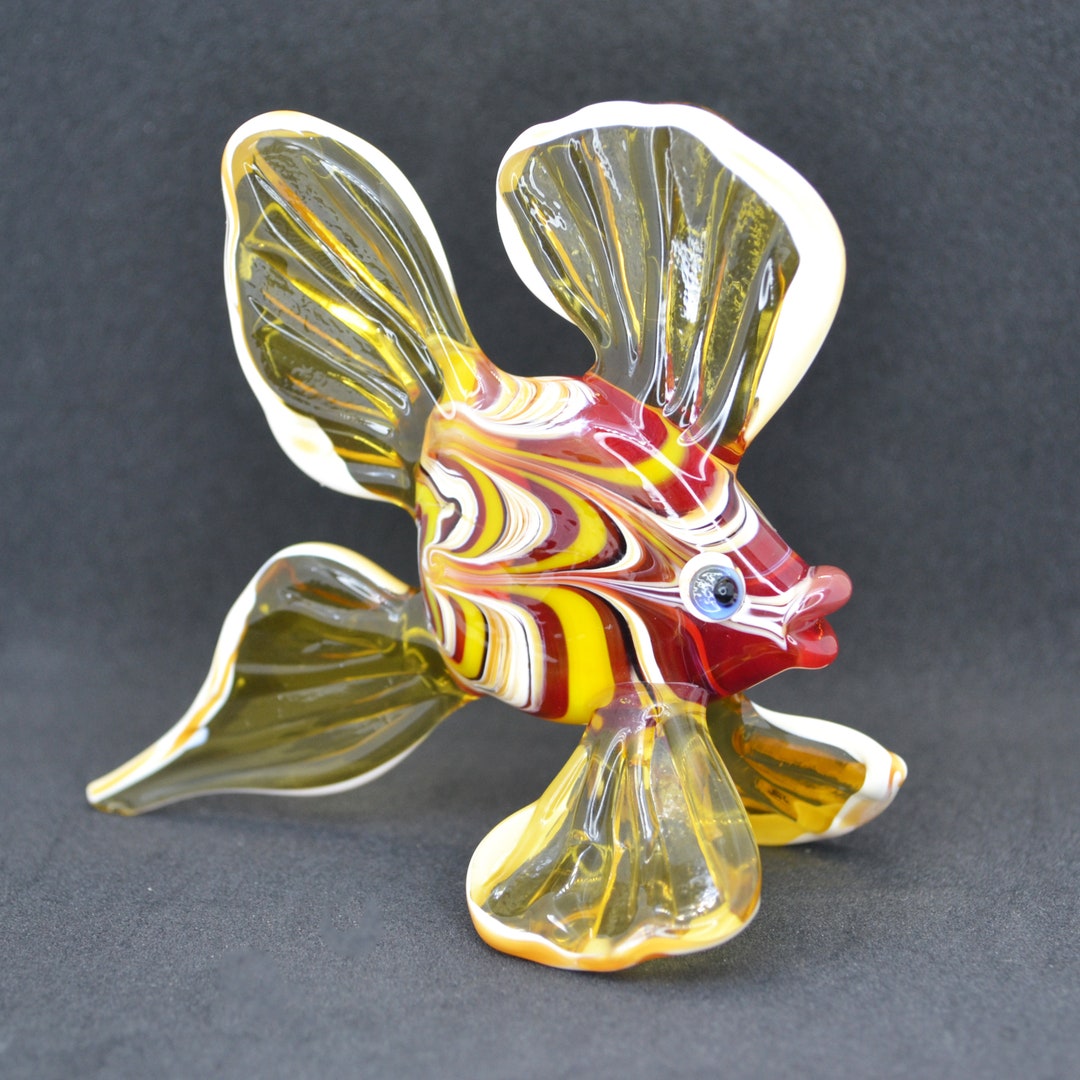 Red Glass Fish Figurine Glass Fish Sculpture Decorative - Etsy