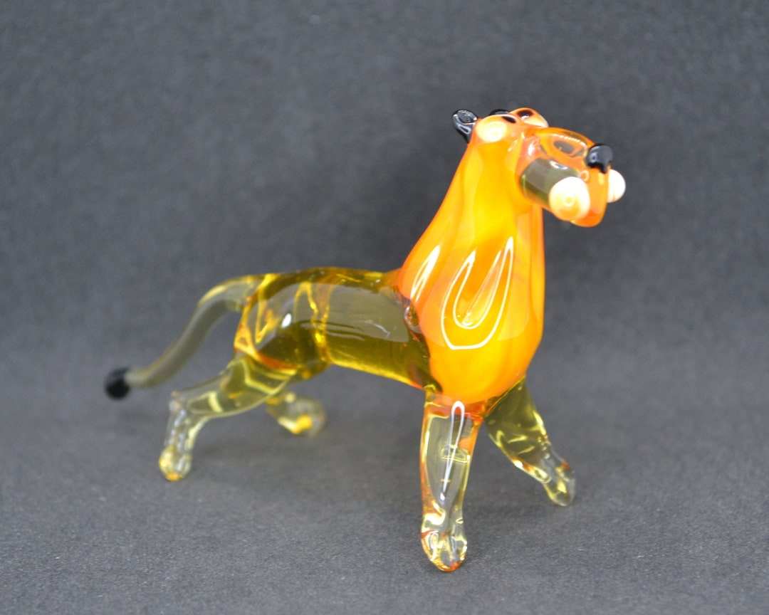 Art Glass Lion Figurine: Collectible Blown Glass Sculpture - Etsy