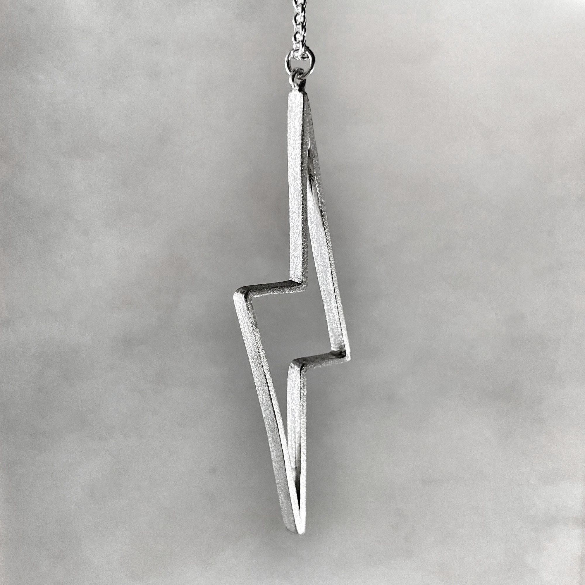 Lightning Flash Silver Necklace - Etsy
