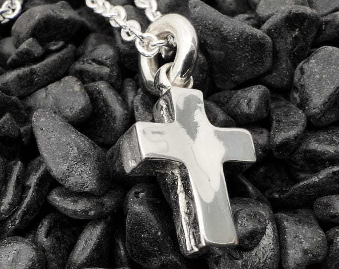 Vintage Chunky Swirl Cross Pendant With 17" 925 Sterling Silver Box ...