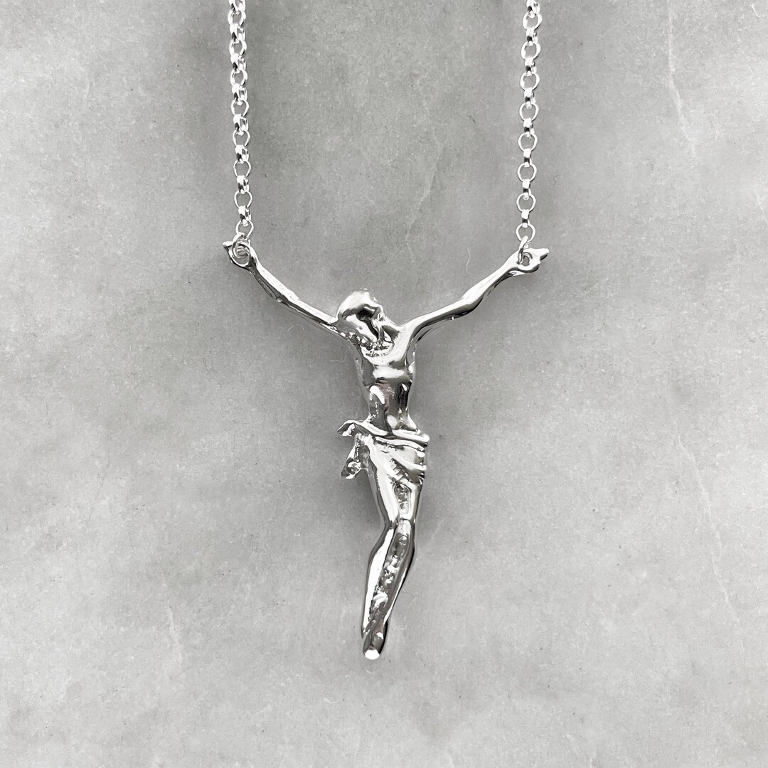 Cross Necklace, Silver Necklace, Memento Mori, Mourning Jewelry ...
